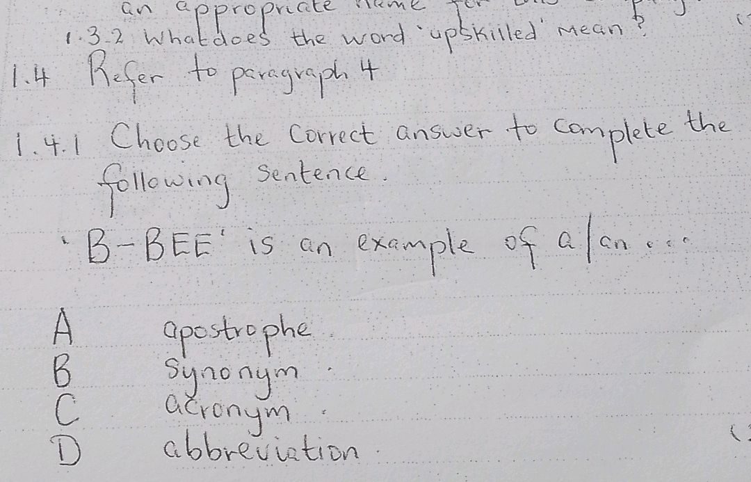 1.3.2 What does the word 'upskilled' mean? | StudyX