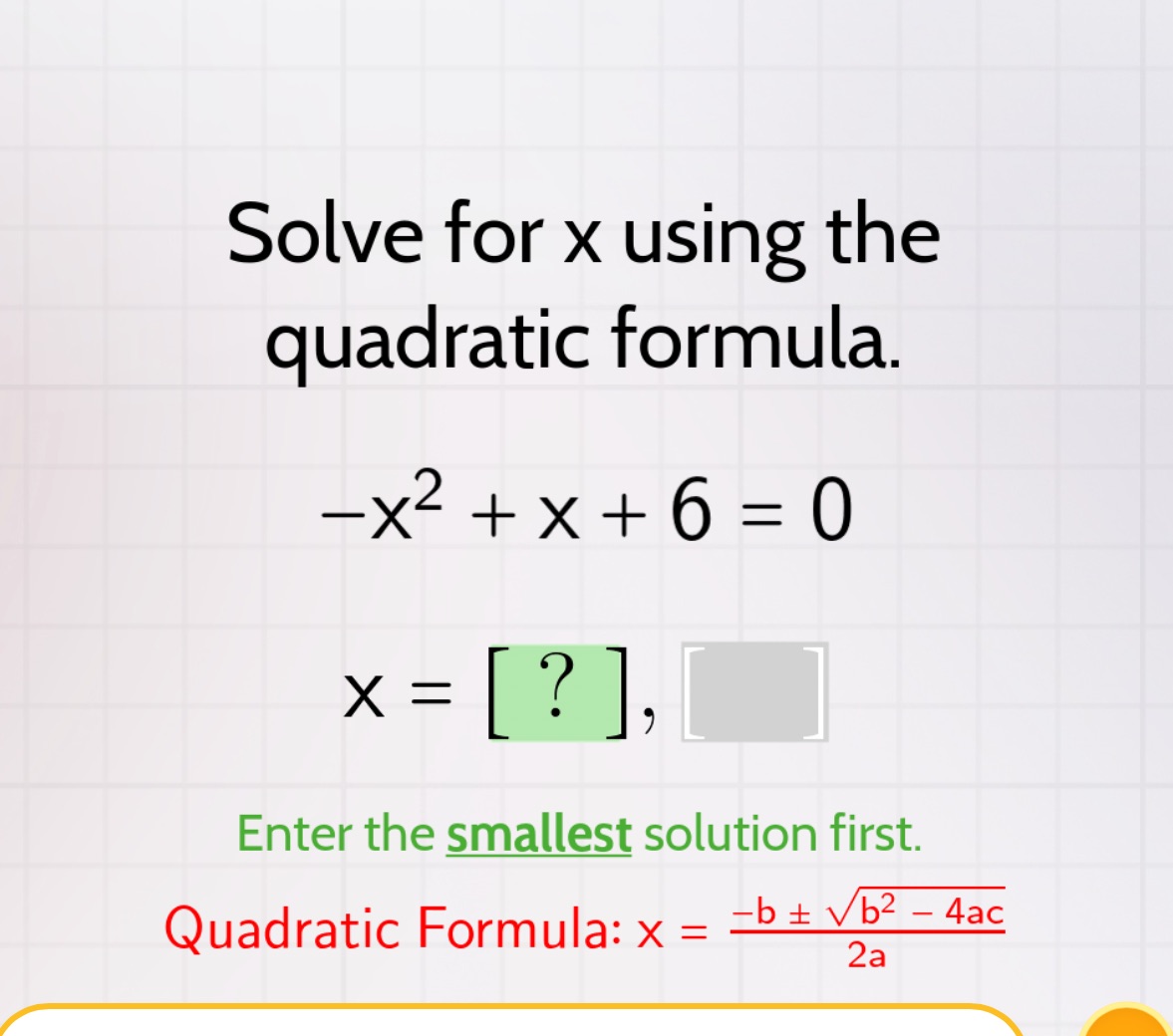 Solve for x using the quadratic formula. | StudyX