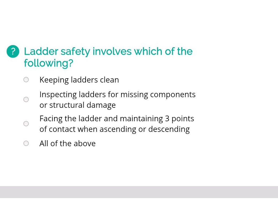 Ladder safety involves which of the | StudyX