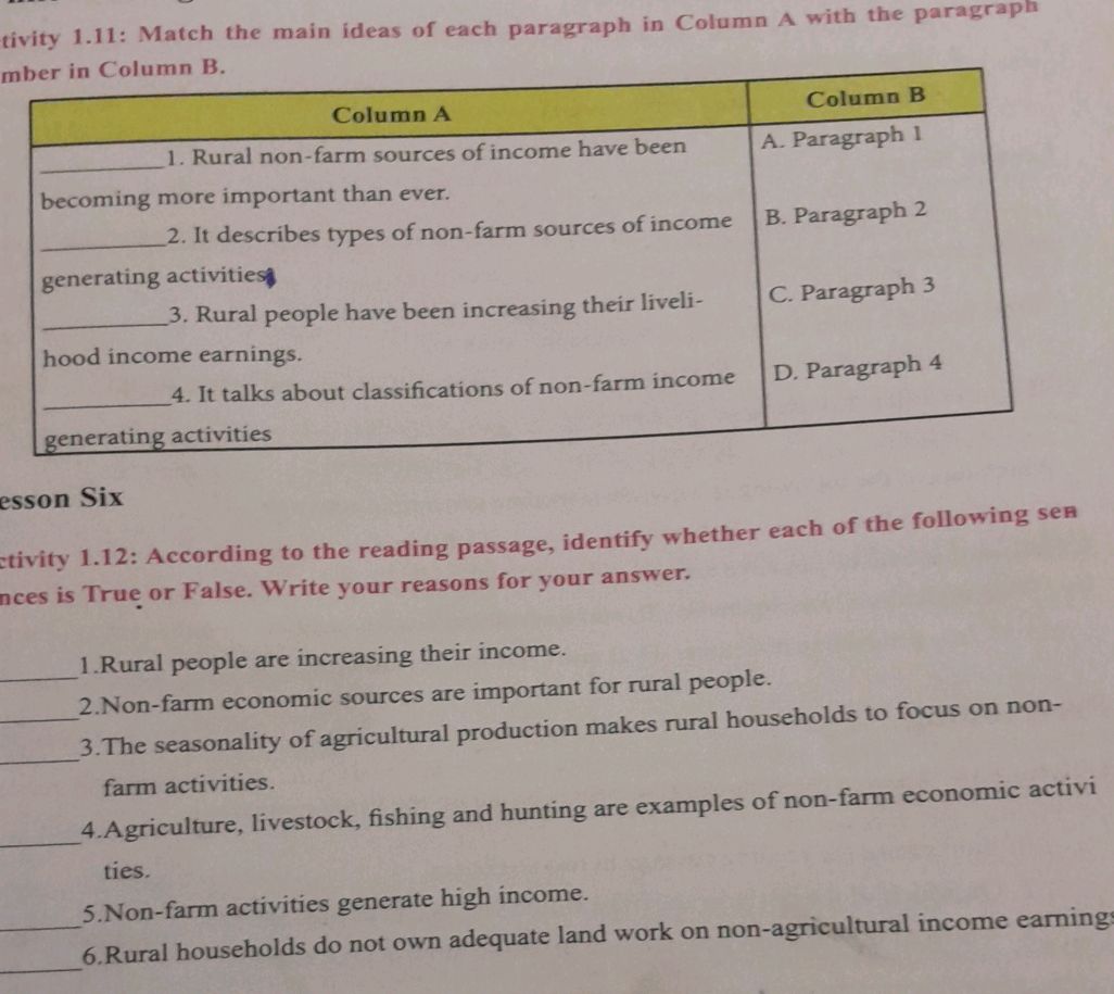 Match the main ideas of each paragraph in | StudyX