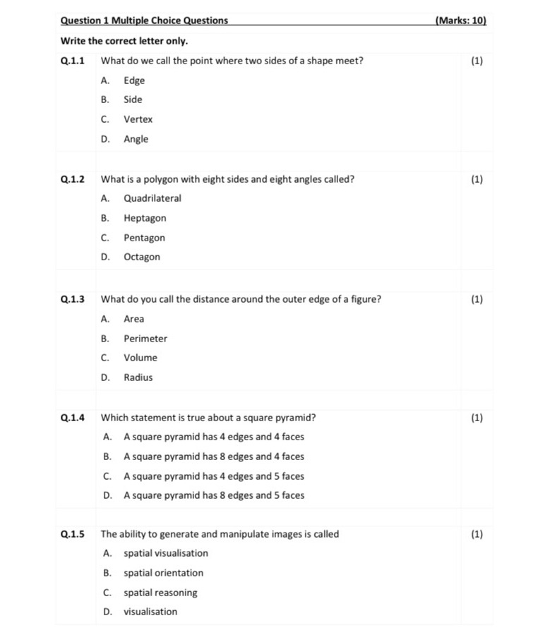 Question 1 Multiple Choice Questions (Marks: | StudyX