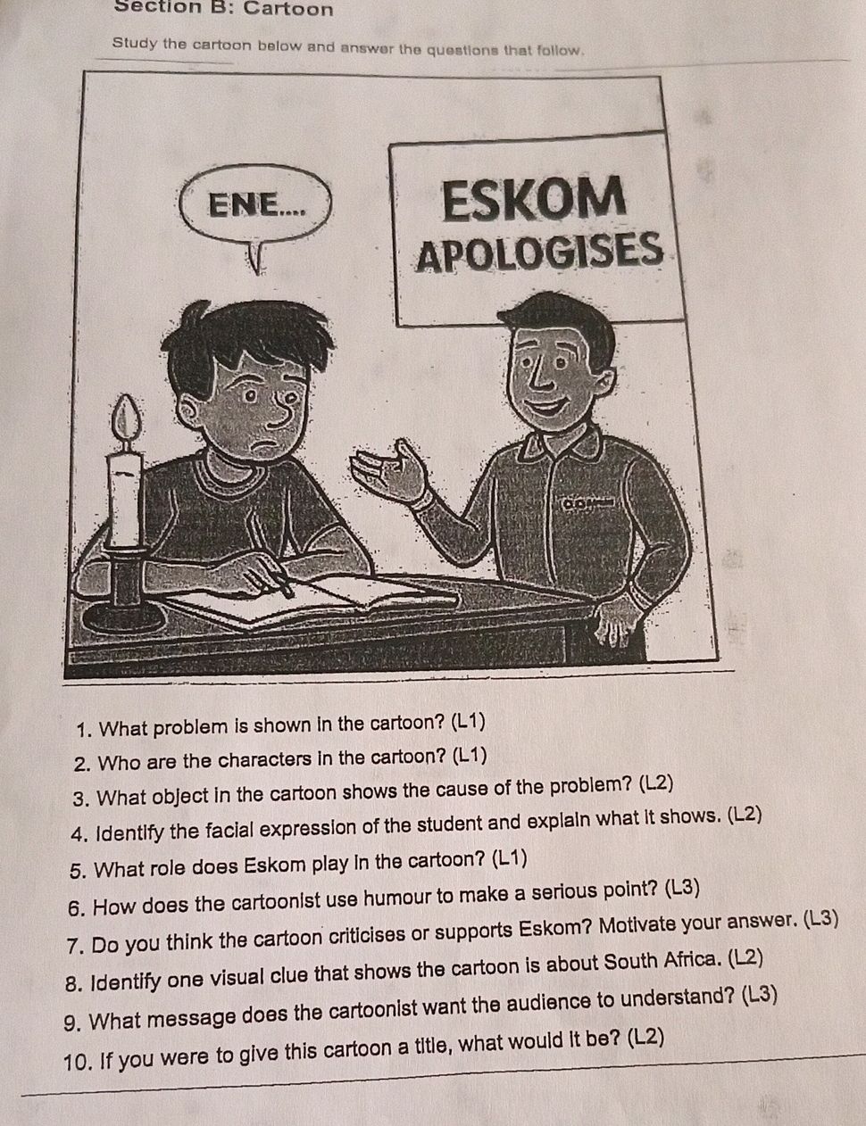 Section B: Cartoon Study the cartoon below | StudyX