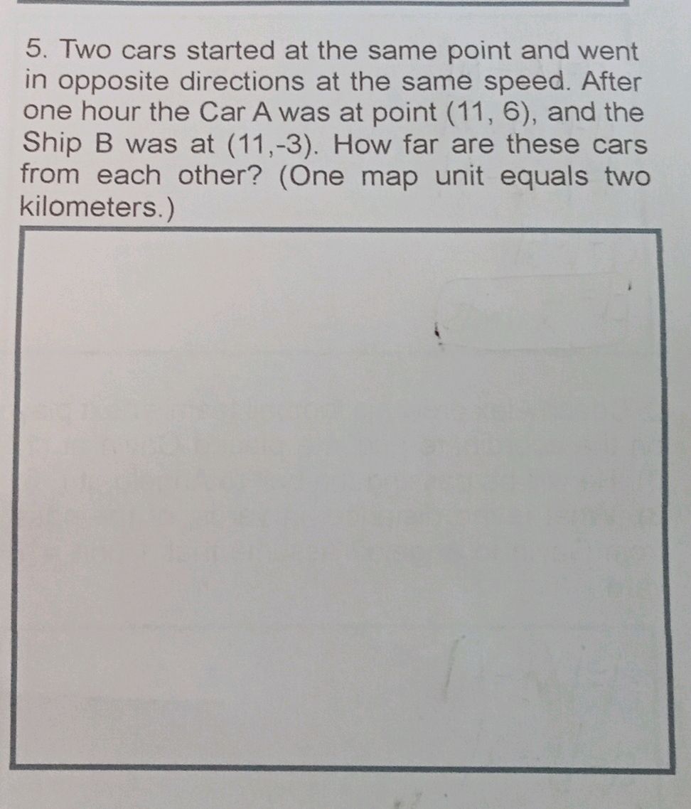 5. Two cars started at the same point and | StudyX
