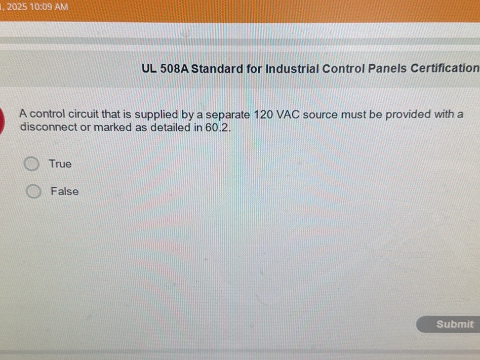 2025 10:09 AM UL 508A Standard for | StudyX