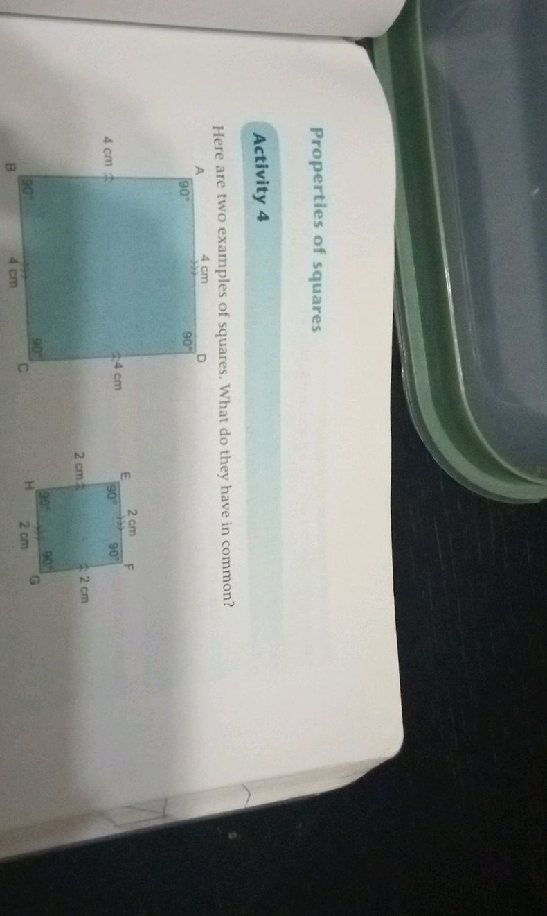 Properties of squares Activity 4 Here are | StudyX