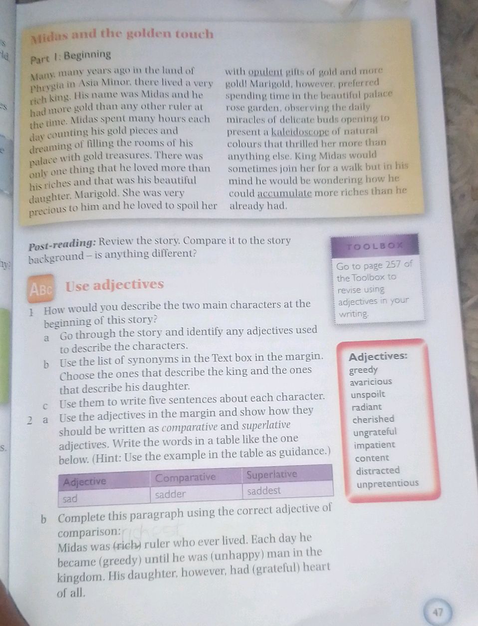 Midas and the golden touch Part 1: Beginning | StudyX