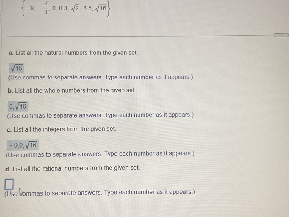 List all the natural numbers from the given | StudyX