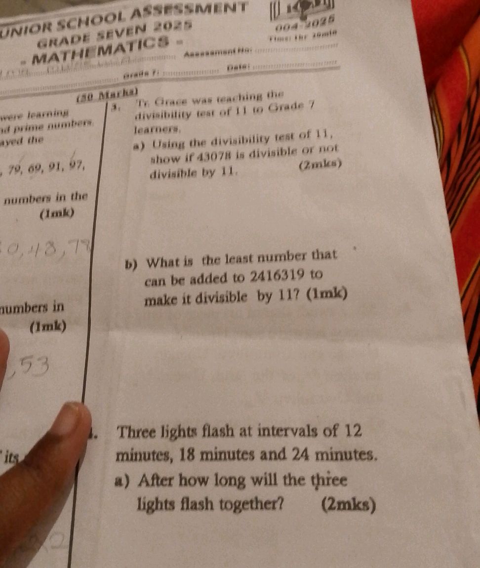 3. Tr. Grace was teaching the divisibility | StudyX