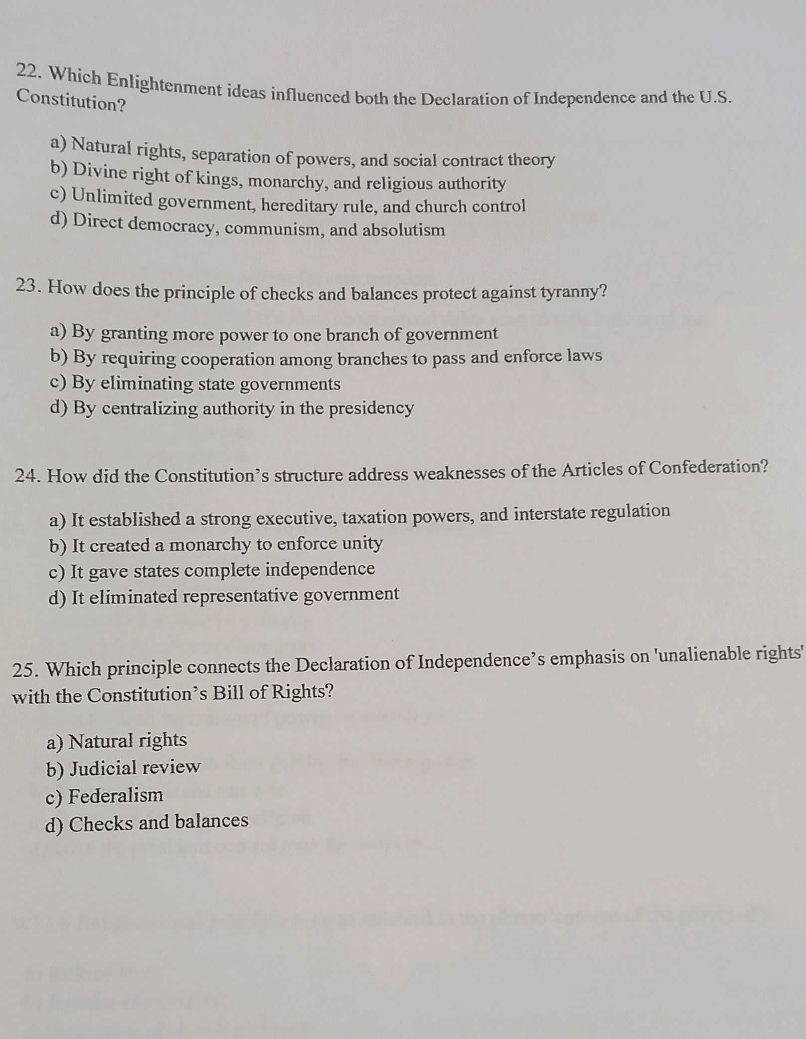 22. Which Enlightenment ideas influenced | StudyX