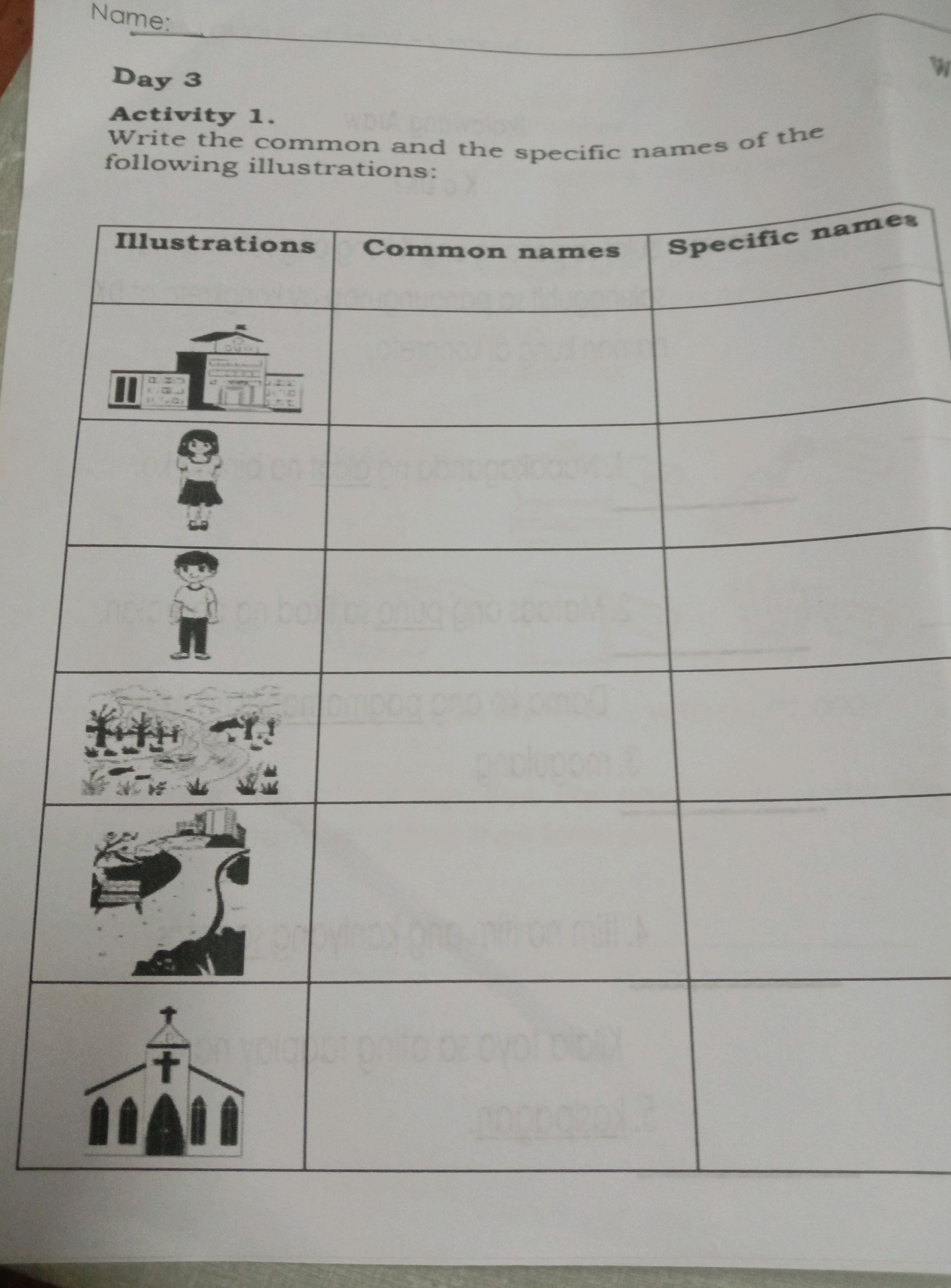 Name: Day 3 Activity 1. Write the common and | StudyX