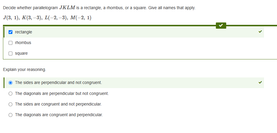 Decide whether parallelogram JKLM is a | StudyX