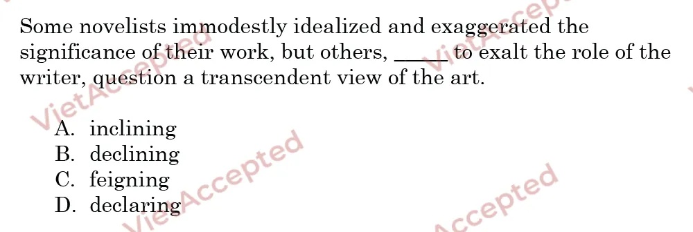 Some novelists immodestly idealized and