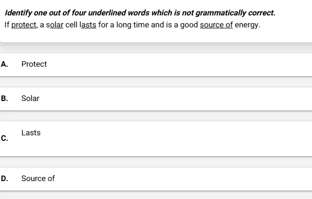 Identify one out of four underlined words | StudyX