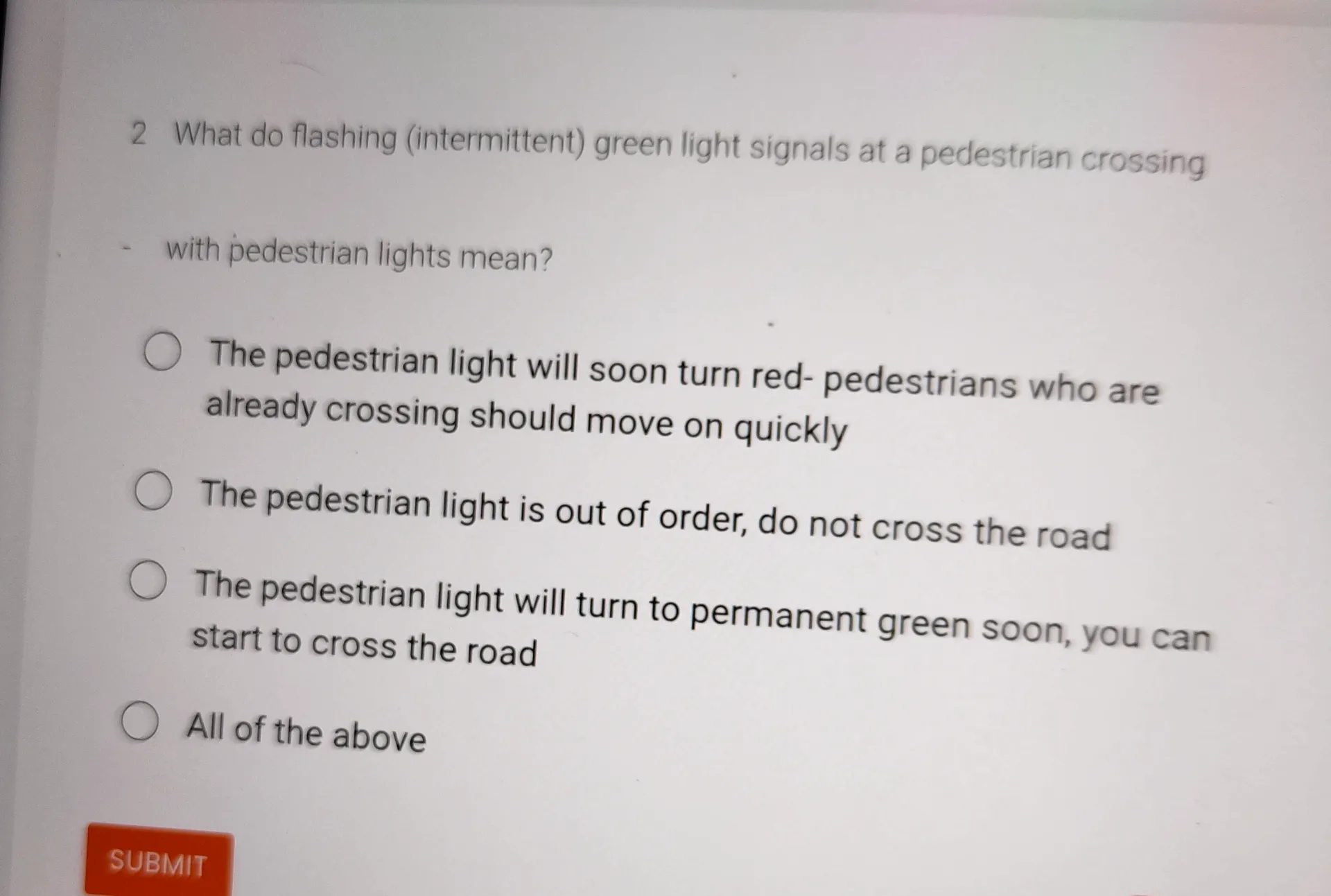 2 What do flashing (intermittent) green | StudyX