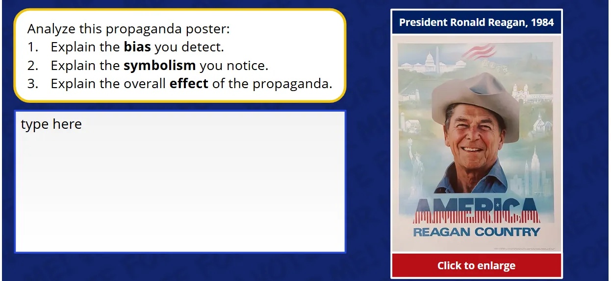 Analyze this propaganda poster 1 Explain the | StudyX