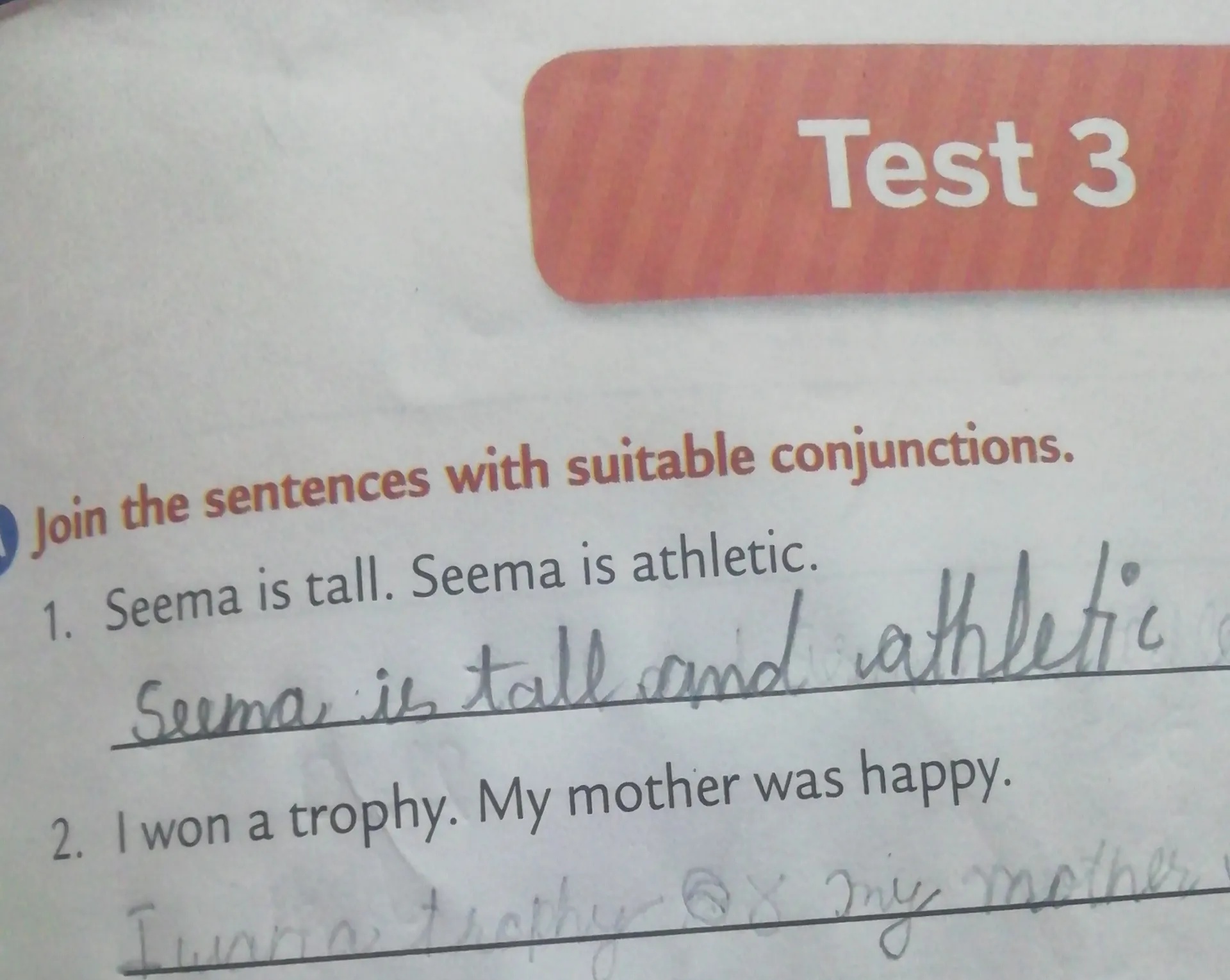 Join the sentences with suitable | StudyX