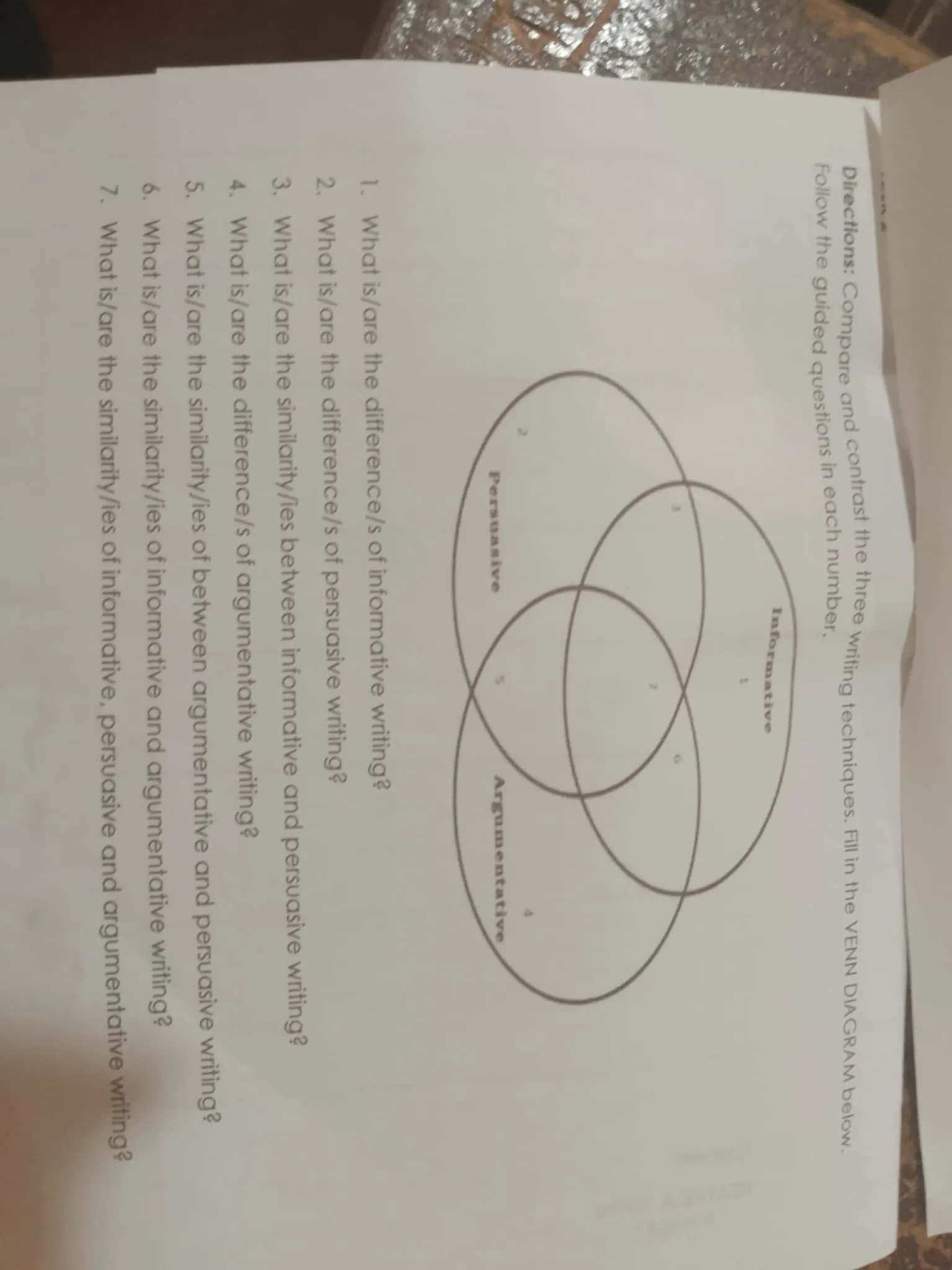 Directions Compare and contrast the three | StudyX