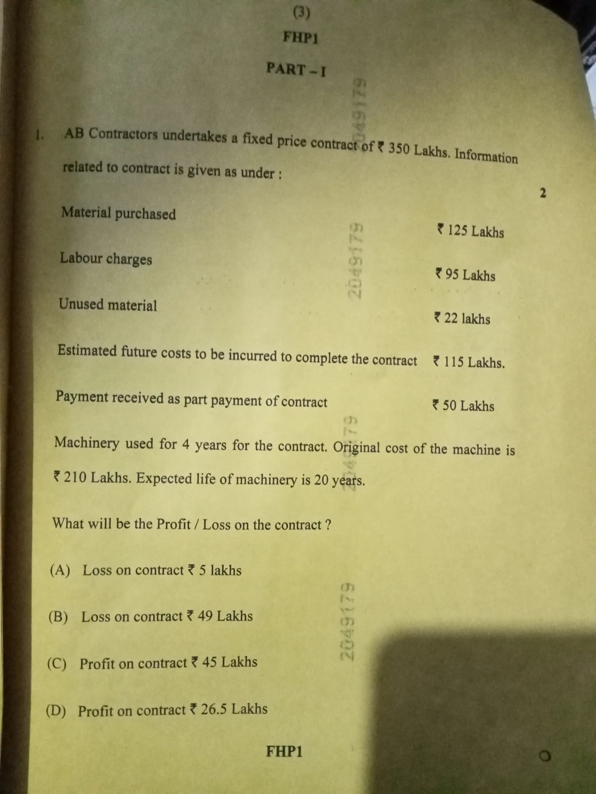 1 AB Contractors undertakes a fixed price