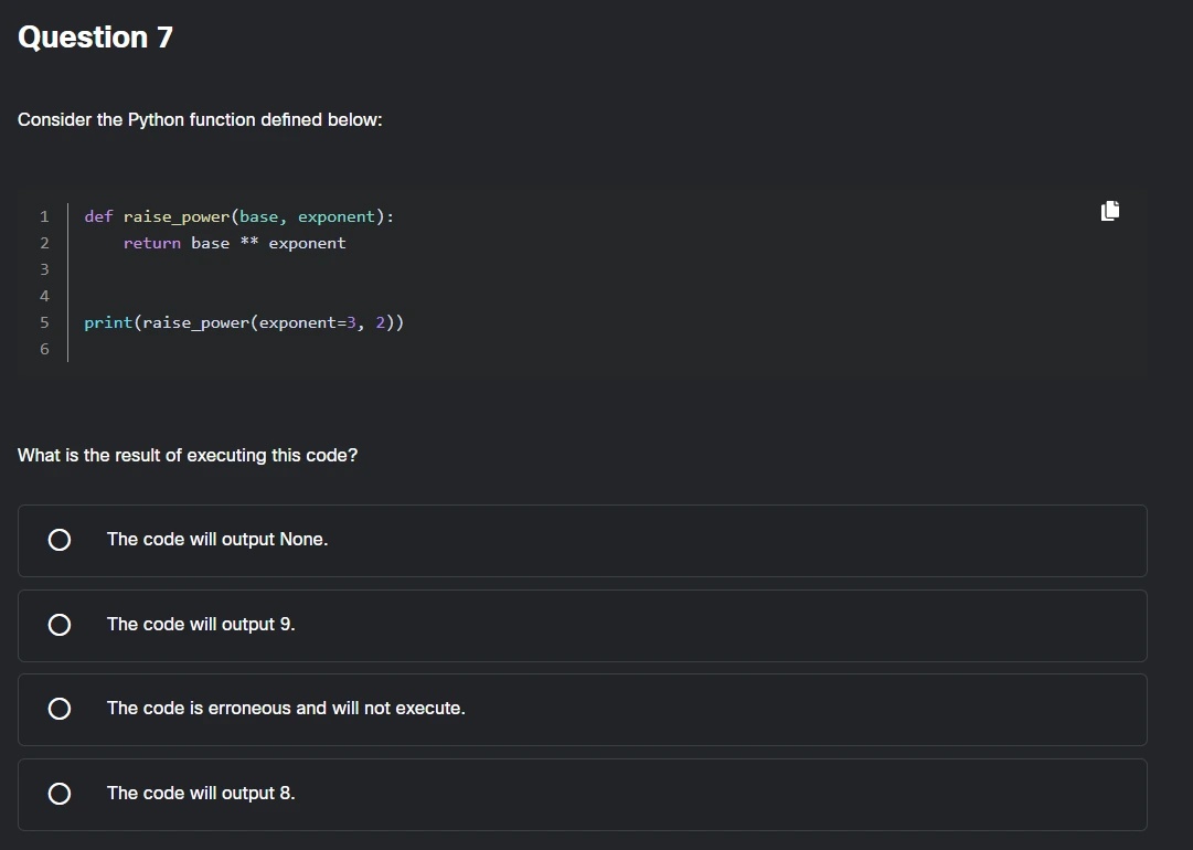 Question 7 Consider the Python function | StudyX