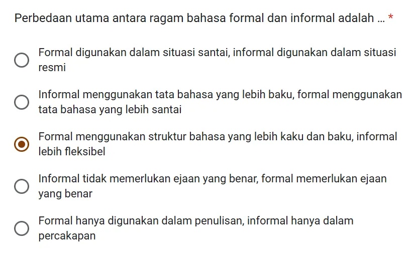 Perbedaan utama antara ragam bahasa formal | StudyX