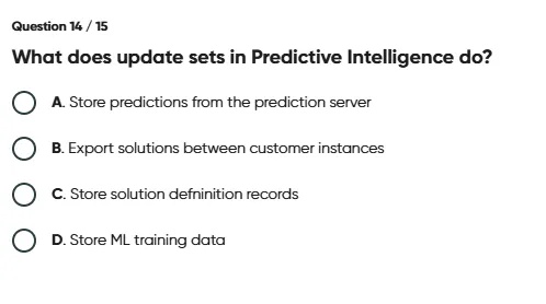 Question 14/15 What does update sets in | StudyX