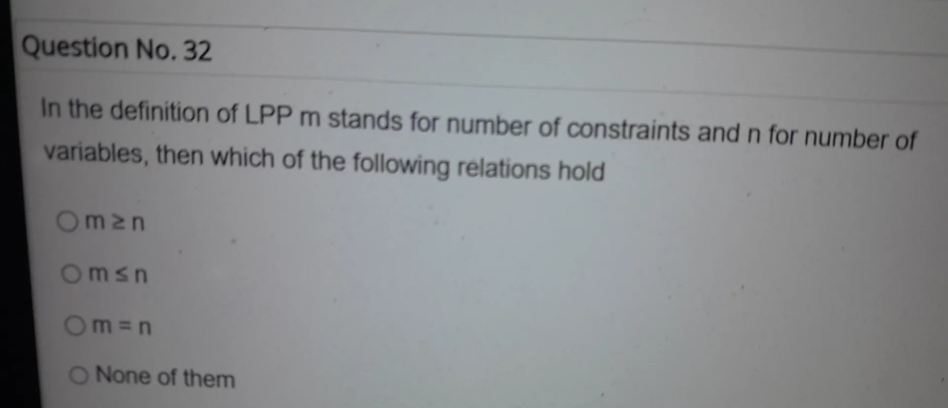Question No 32 In the definition of LPP m | StudyX