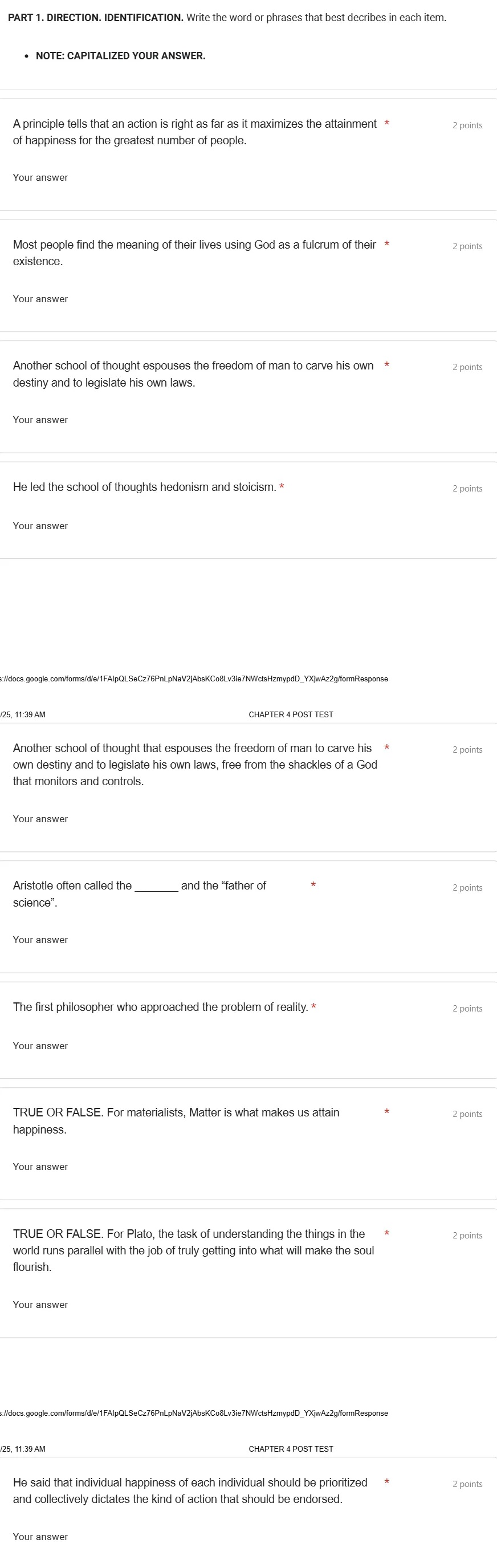 PART 1 DIRECTION IDENTIFICATION Write the | StudyX