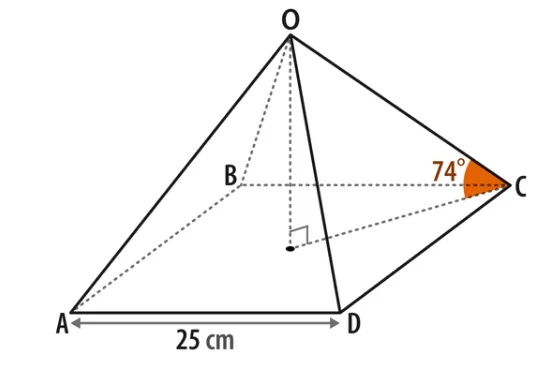 The figure shows a triangular pyramid with a | StudyX