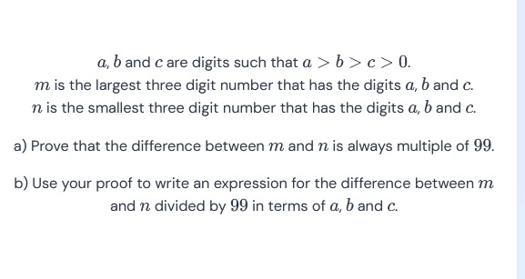 a b and c are digits such that a b c 0 m | StudyX