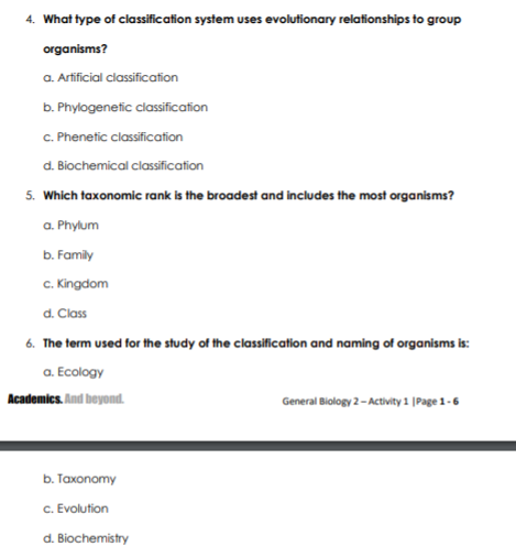 4 What type of classification system uses | StudyX