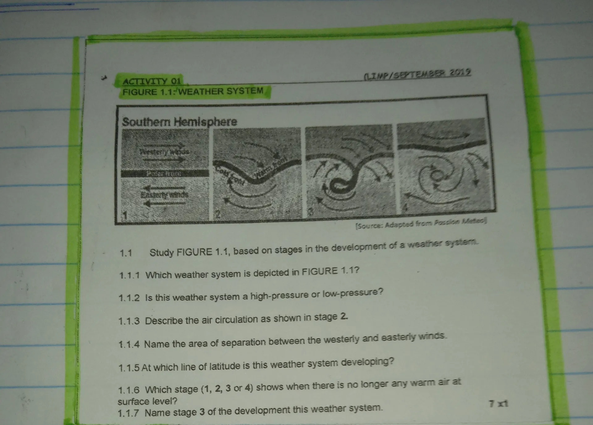 ACTIVITY 01 FIGURE 11 WEATHER SYSTEM | StudyX
