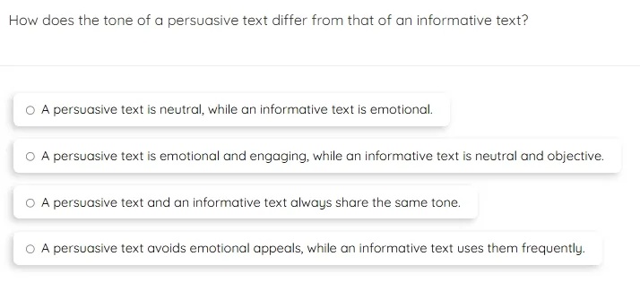 How does the tone of a persuasive text | StudyX