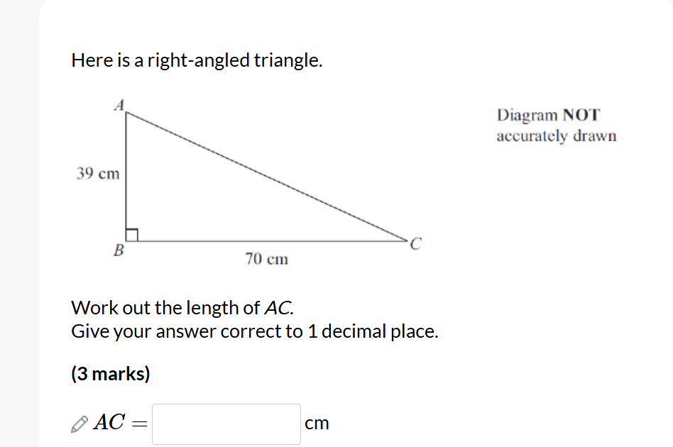 Here is a right-angled triangle Diagram NOT | StudyX