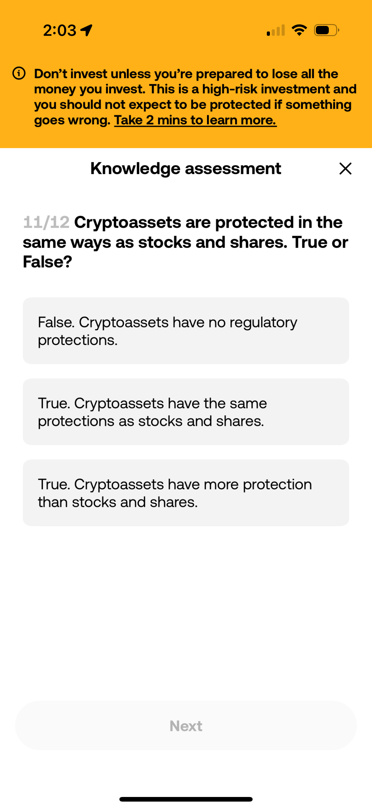 11/12 Cryptoassets are protected in the same | StudyX