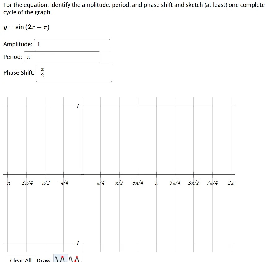 For the equation identify the amplitude | StudyX