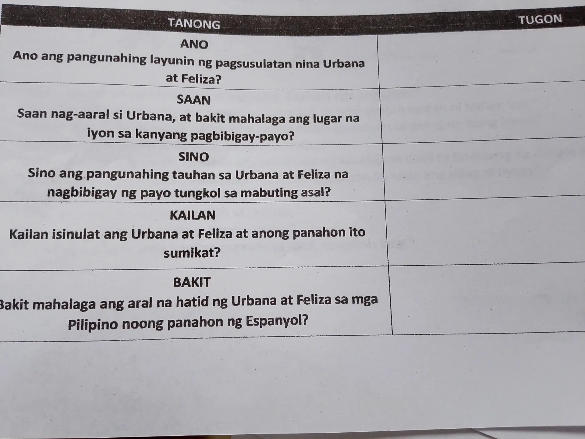 TANONG ANO Ano ang pangunahing layunin ng | StudyX