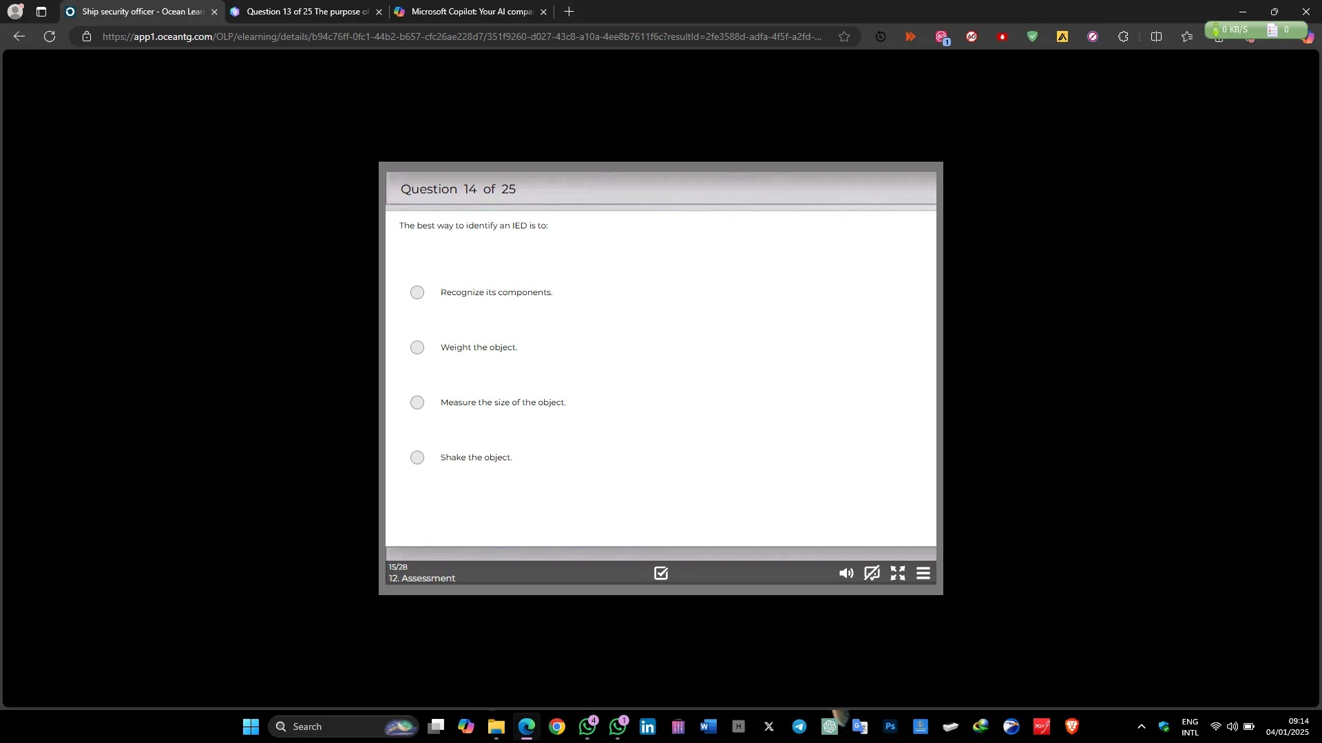 Question 14 of 25 The best way to identify | StudyX