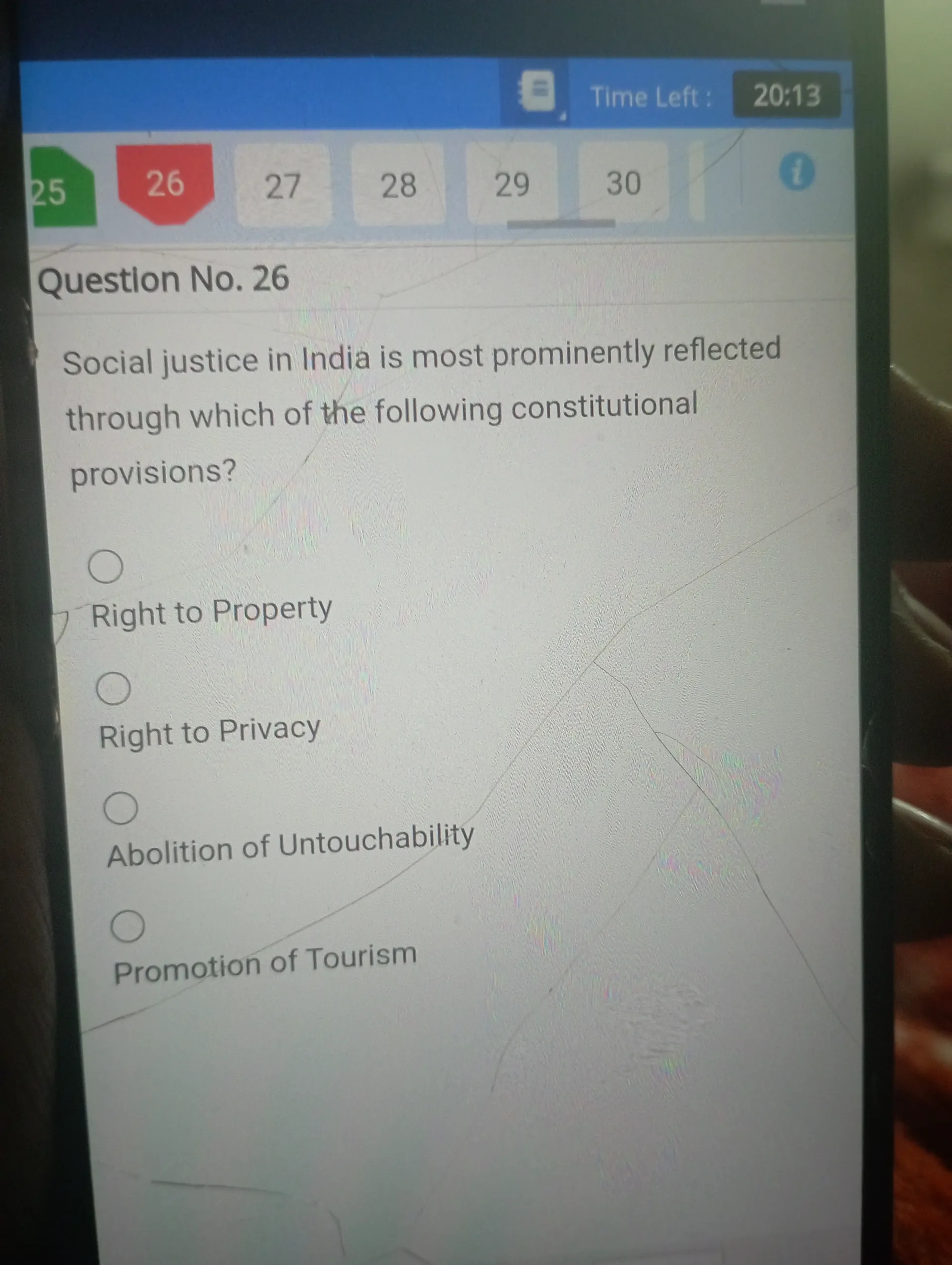 Question No 26 Social justice in India is | StudyX