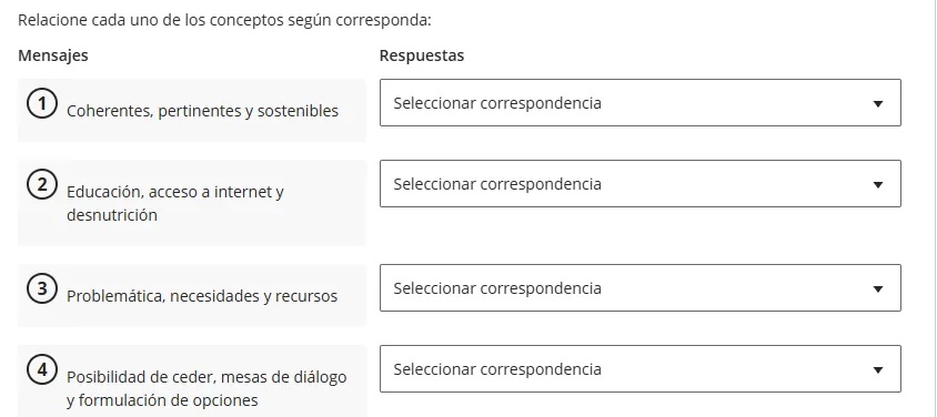 Relacione cada uno de los conceptos segn | StudyX