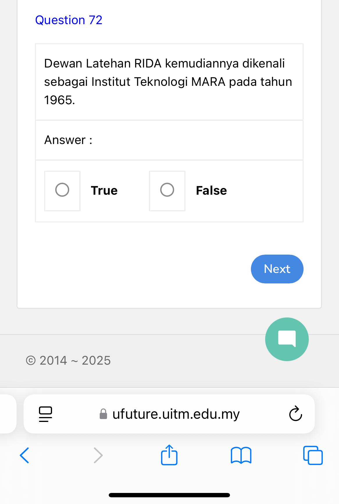 Question 72 Dewan Latehan RIDA kemudiannya | StudyX
