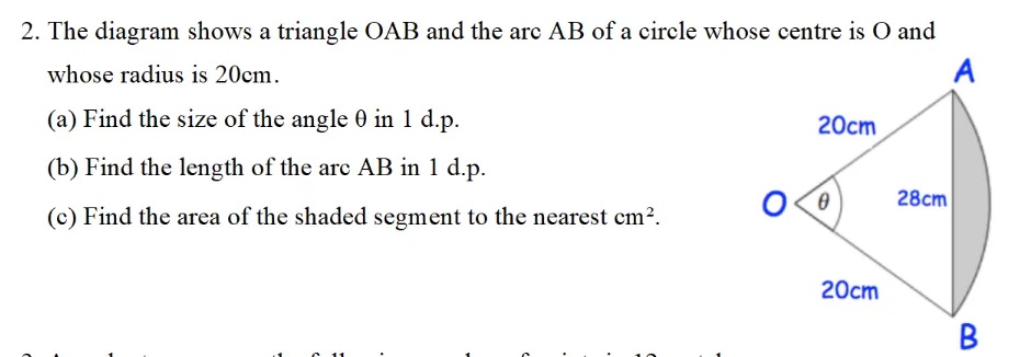 2 The diagram shows a triangle OAB and the | StudyX