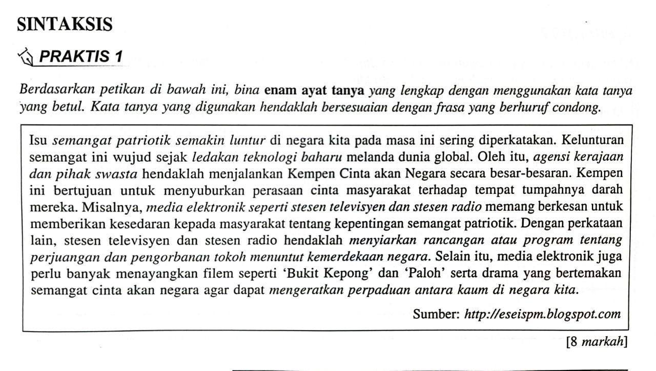 Berdasarkan petikan di bawah ini bina enam | StudyX