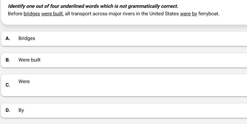 Identify one out of four underlined words | StudyX