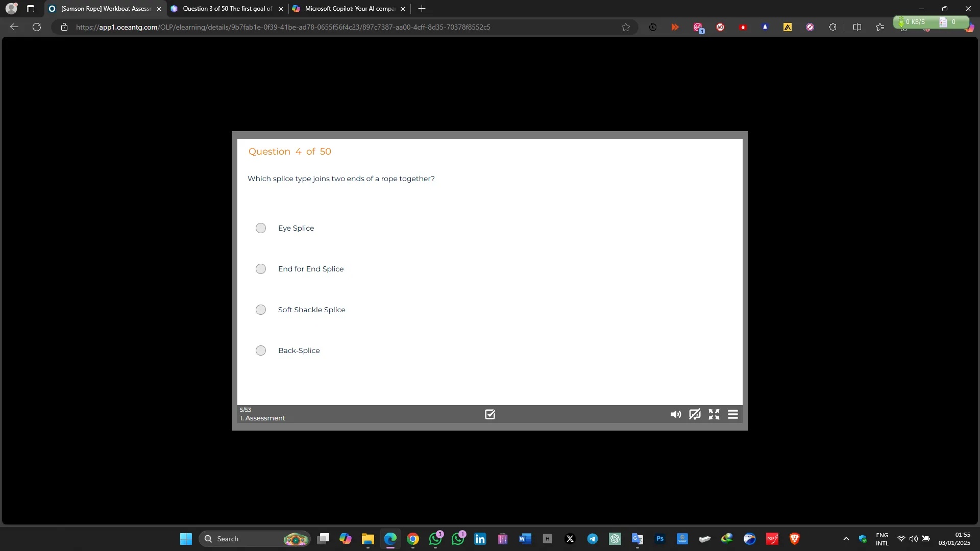 Question 4 of 50 Which splice type joins two | StudyX