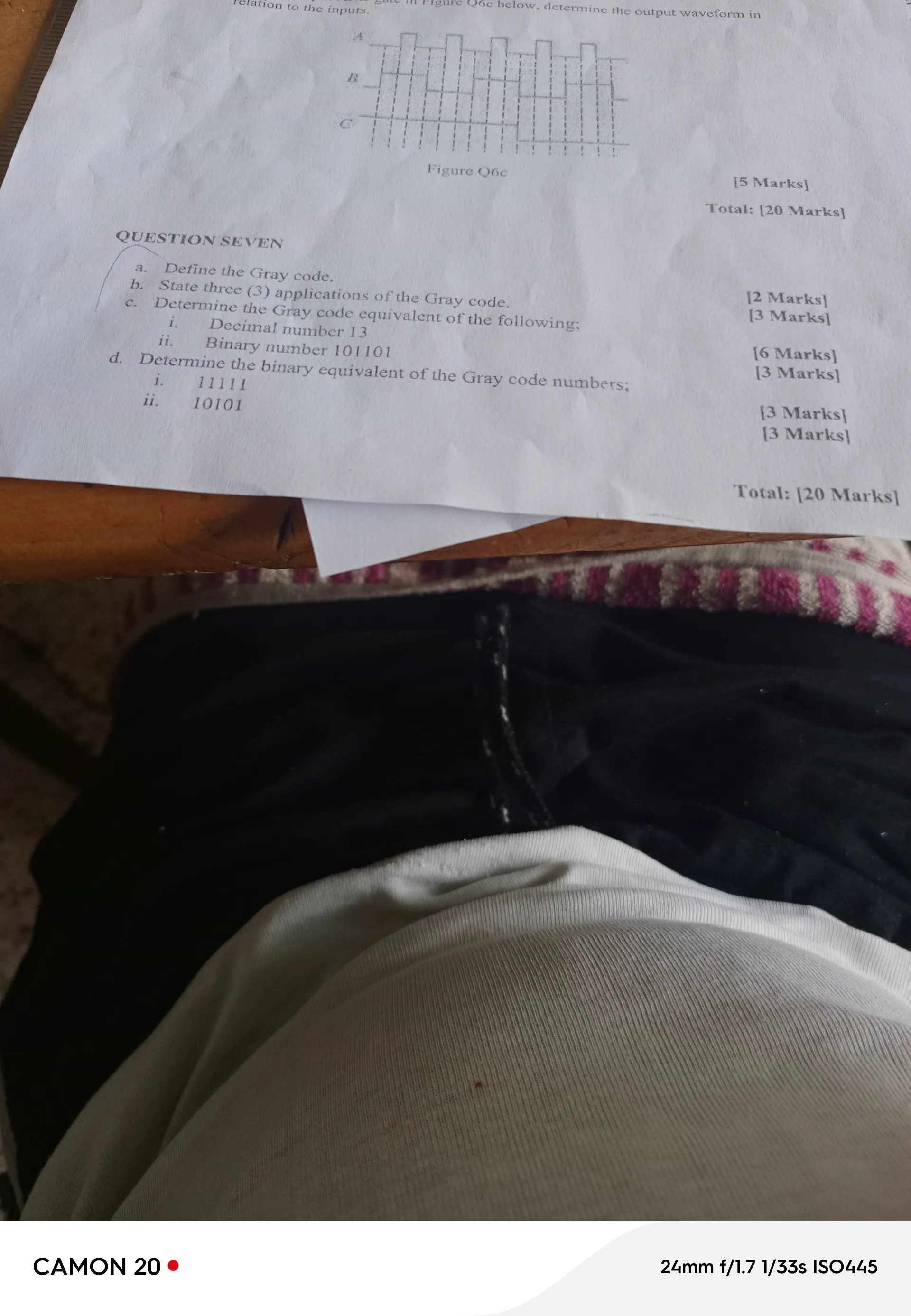 Figure Q6c below determine the output | StudyX