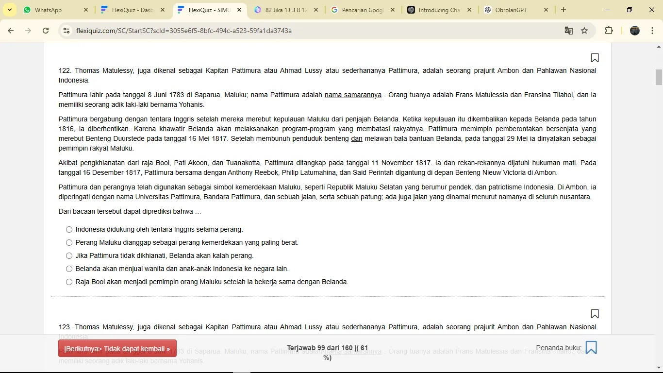 122 Thomas Matulessy juga dikenal sebagai | StudyX