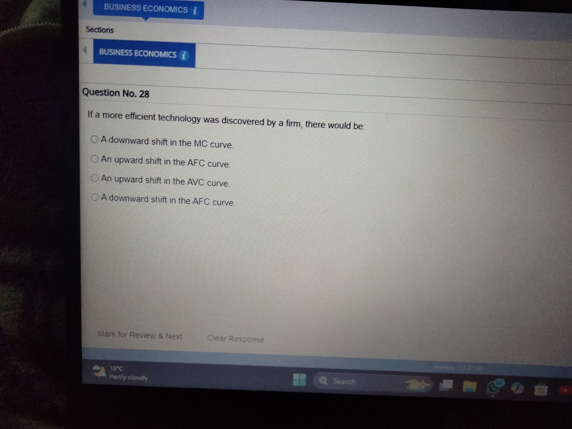 Question No 28 If a more efficient | StudyX