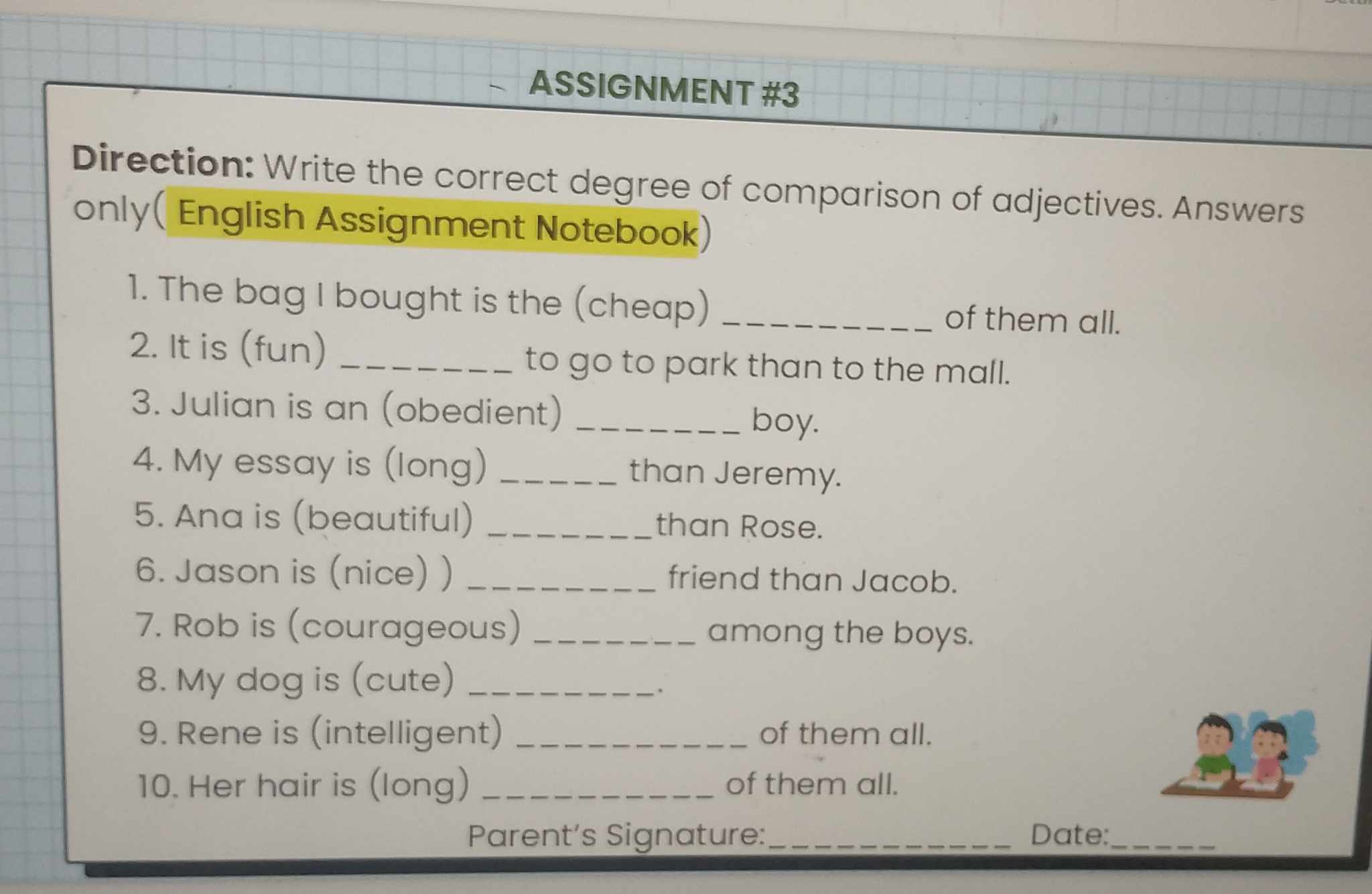 ASSIGNMENT 3 Direction Write the correct | StudyX