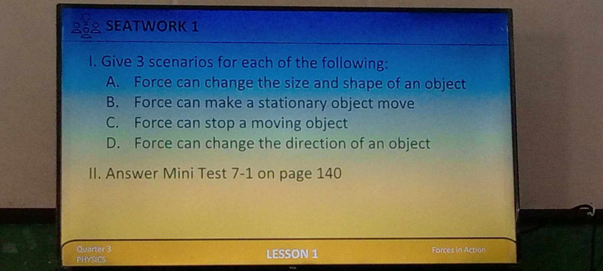 SEATWORK 1 I Give 3 scenarios for each of | StudyX