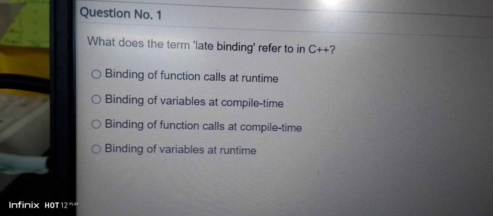 Question No 1 What does the term late